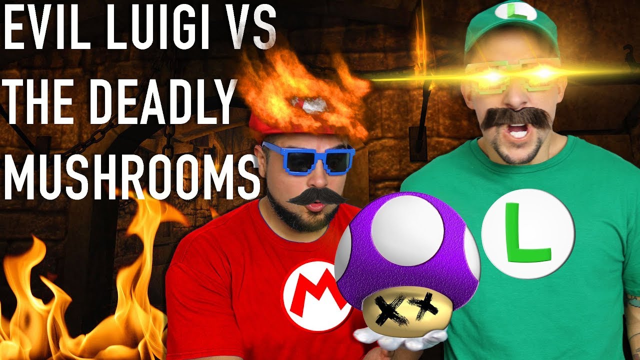 EVIL LUIGI VS SUPER MARIO IN REAL LIFE pt. 2 | LUIGIS DEADLY MUSHROOMS ...