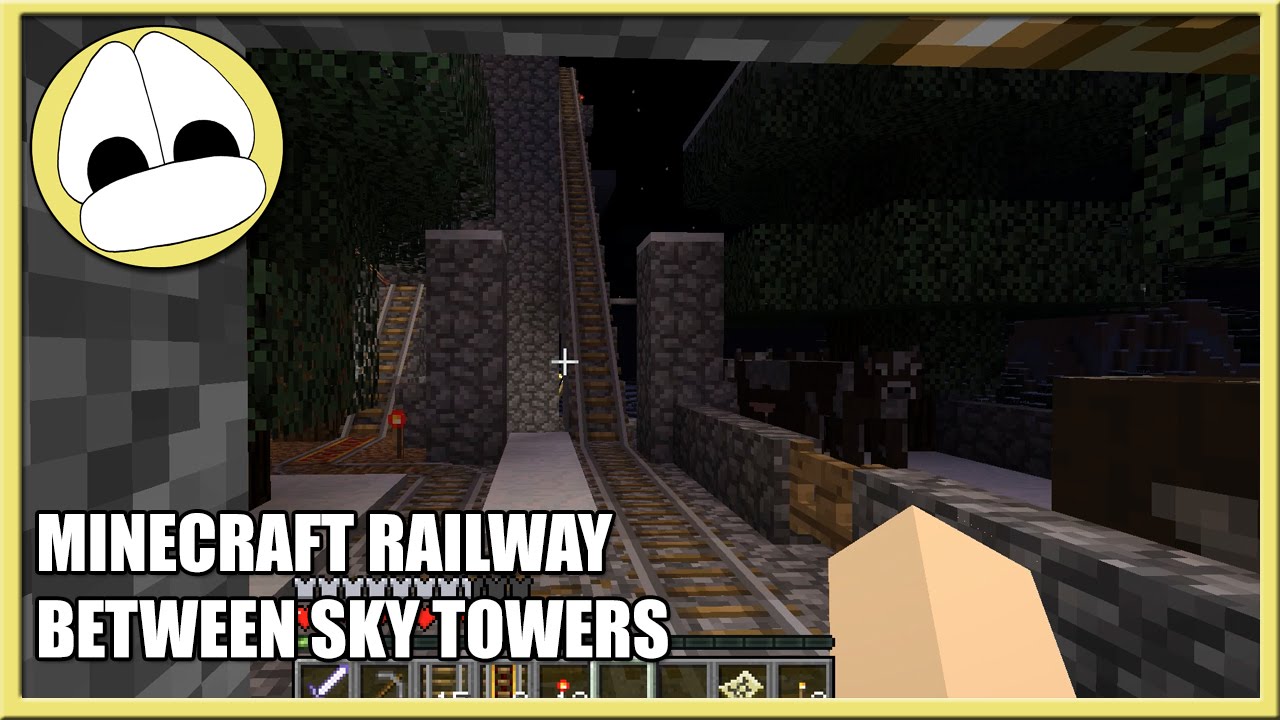 Minecraft railway between sky towers | Retrounlim