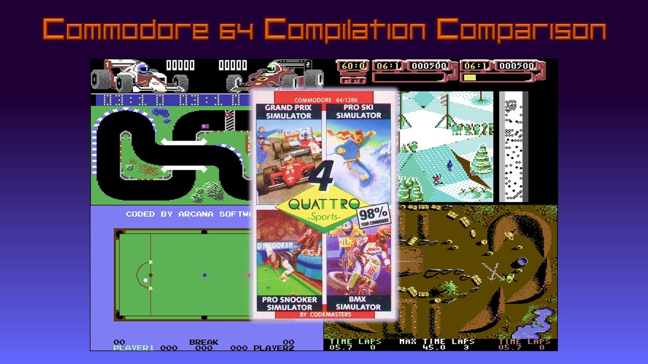 Commodore 64 Compilation Comparison: Quattro Sports (1990) | Retrounlim