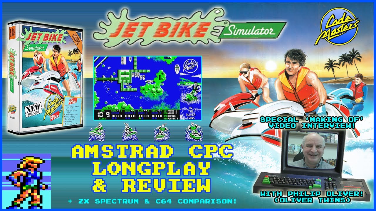 [AMSTRAD CPC] 💦 Jet Bike Simulator - Longplay & Review + Philip Oliver (Oliver Twins) Interview ...