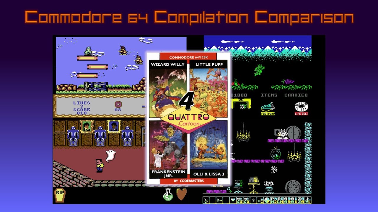 Commodore 64 Compilation Comparison: Quattro Cartoon (1991) | Retrounlim