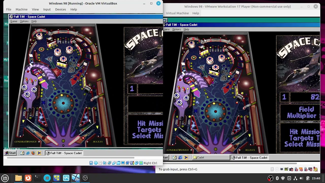 🥸 Full Tilt! Pinball - Windows98 on VirtualBox & VMWare Side by Side ...