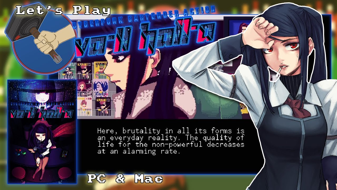 Let's Play VA-11 Hall-A (PC) PART 1 - GameHammer Live | Retrounlim