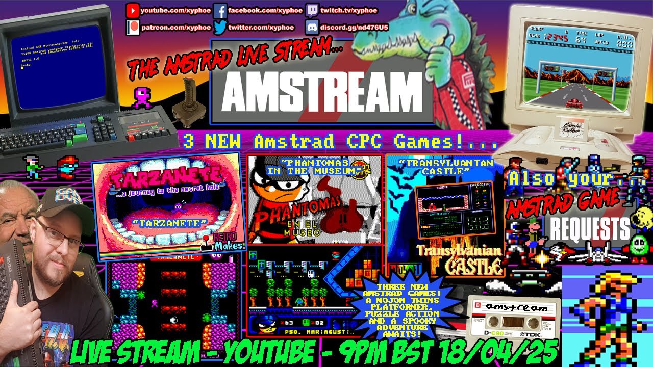 [AMSTRAD CPC]⚡️AMSTREAM 🕹️3 New Games! "Phantomas En El Museo ...