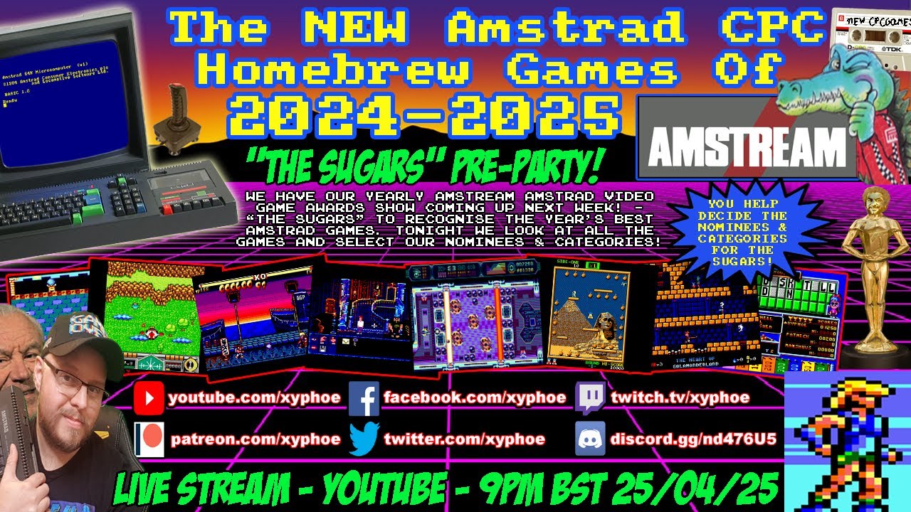 [AMSTRAD CPC] ⚡️ AMSTREAM 🕹️ The NEW Amstrad Homebrew Games Of 2024-25! ⭐️ "The Sugars" Pre ...